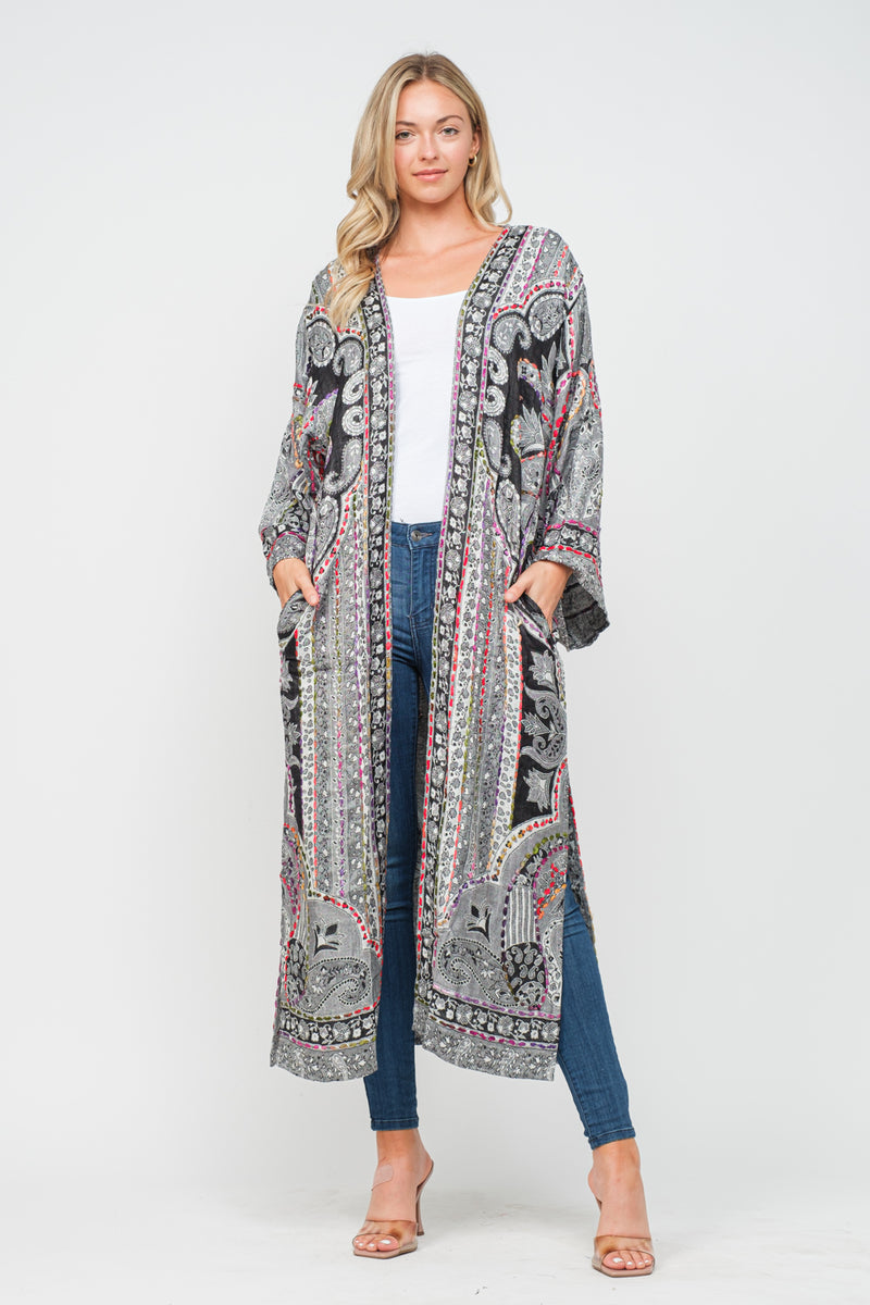 RAJ RUTH THICK STITCH EMBROIDERED DUSTER | Raj Imports