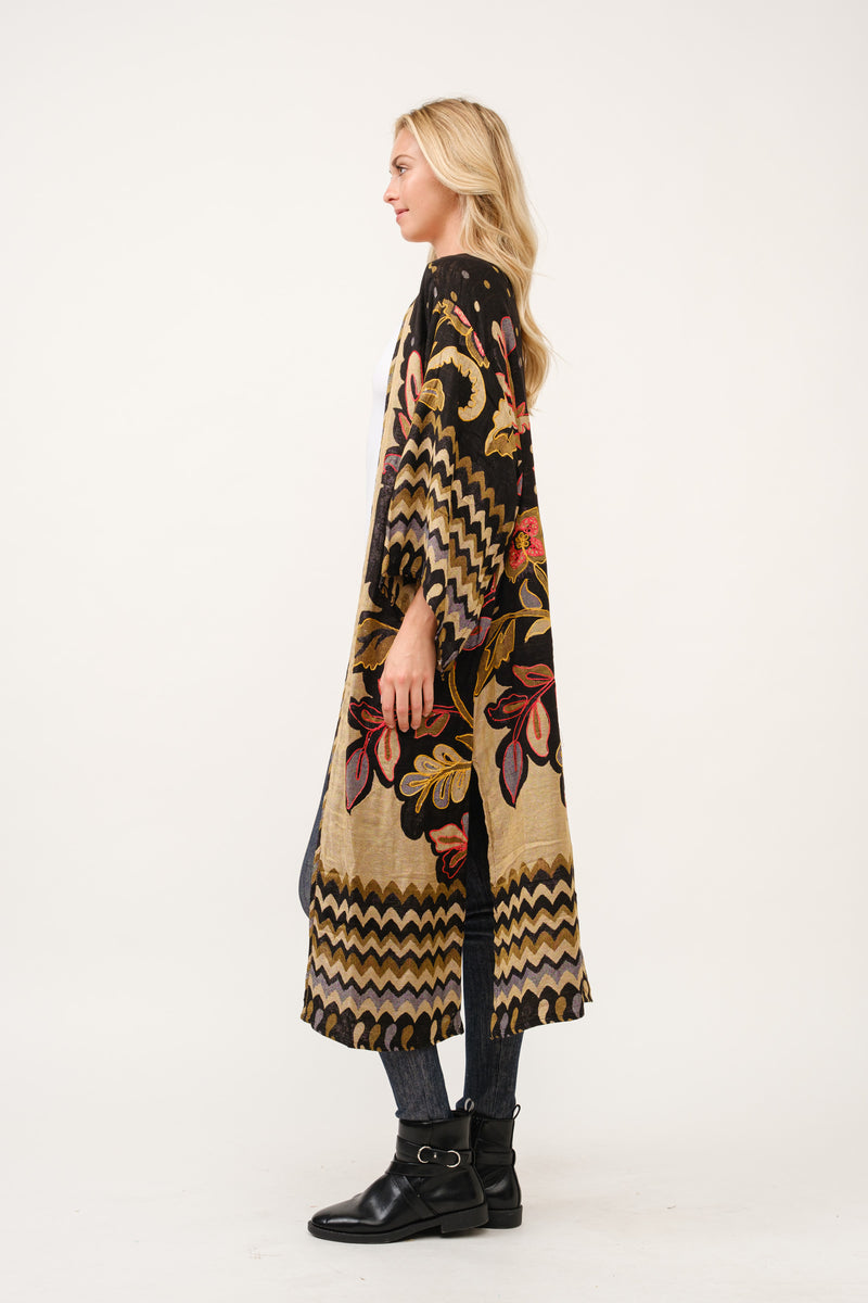 RAJ NURIA THICK STITCH EMBROIDERED DUSTER | Raj Imports